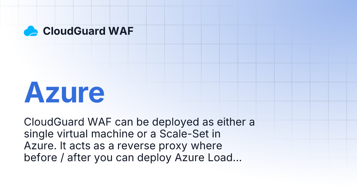 Azure | CloudGuard WAF